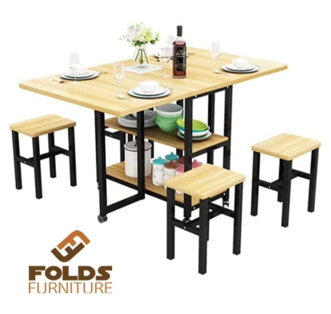 Folding Dining Table - Wooden and Steel | Daraz.com.bd