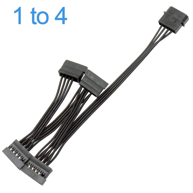 4Pin Hard Drive Power Cable 1 Male To 3/4/5/6 Female Splitter Adapter ...