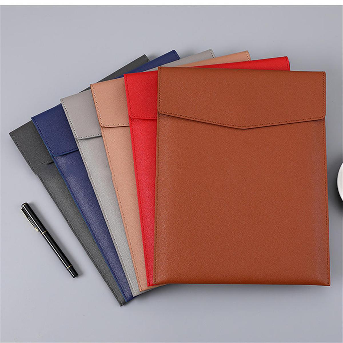 （New）A4 leather large-capacity torage file bag buine office data file ...