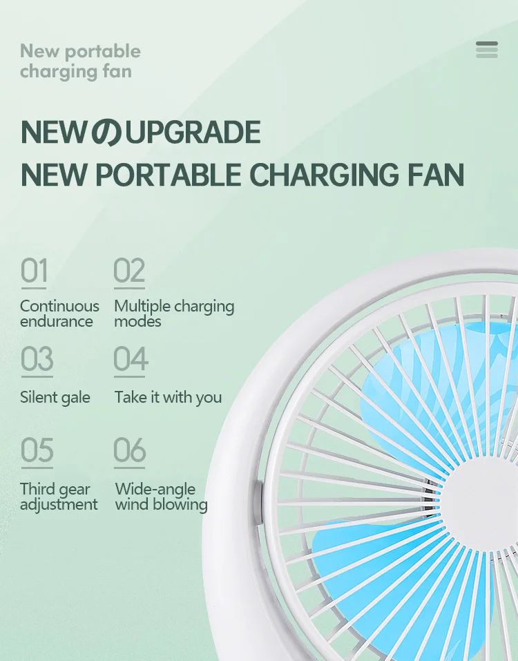 NEW Small Desktop Charging Fan – USB Rotatable Cool Fan with Multi ...