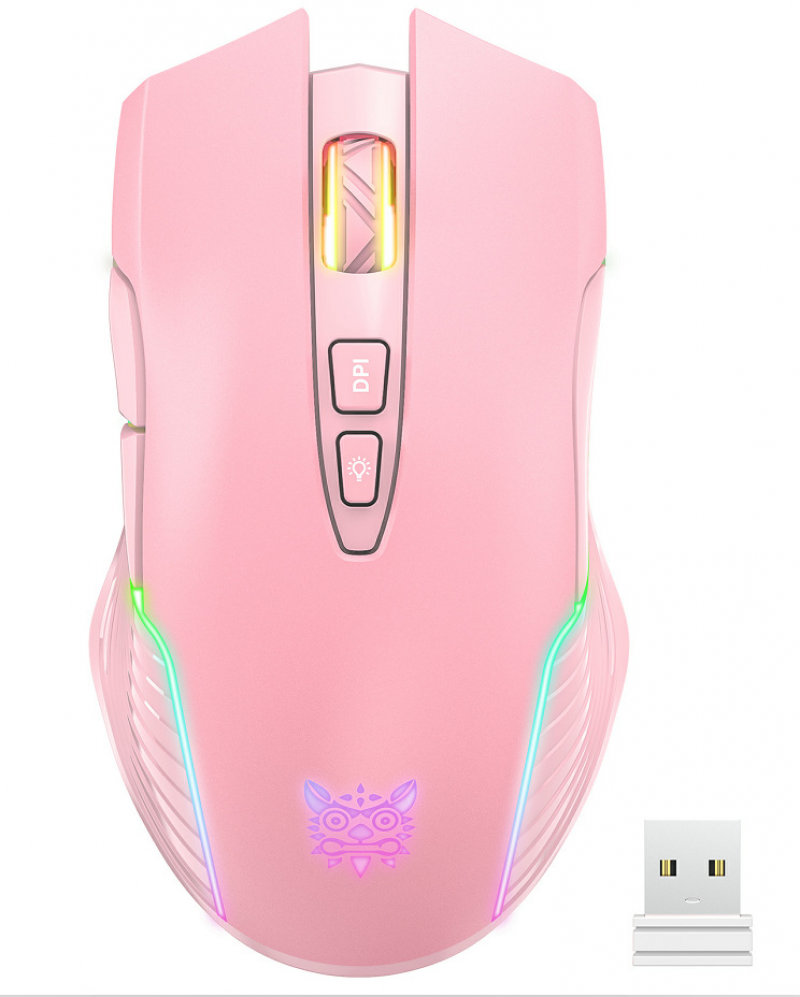 New Product ONIKUMA CW905 Cute Pink Wireless Gaming Mouse RGB Marquee ...