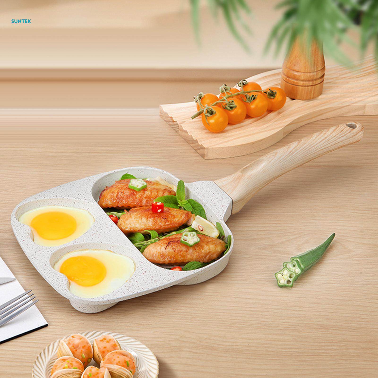 Divided Egg Frying Pan Breakfast Egg Skillet Breakfast Frying Pan Bread ...