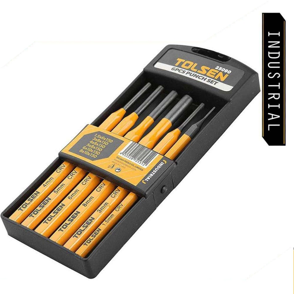 TOLSEN 6Pcs Nail Punch Tool Set with Case (HRC56-62) Industrial Model ...