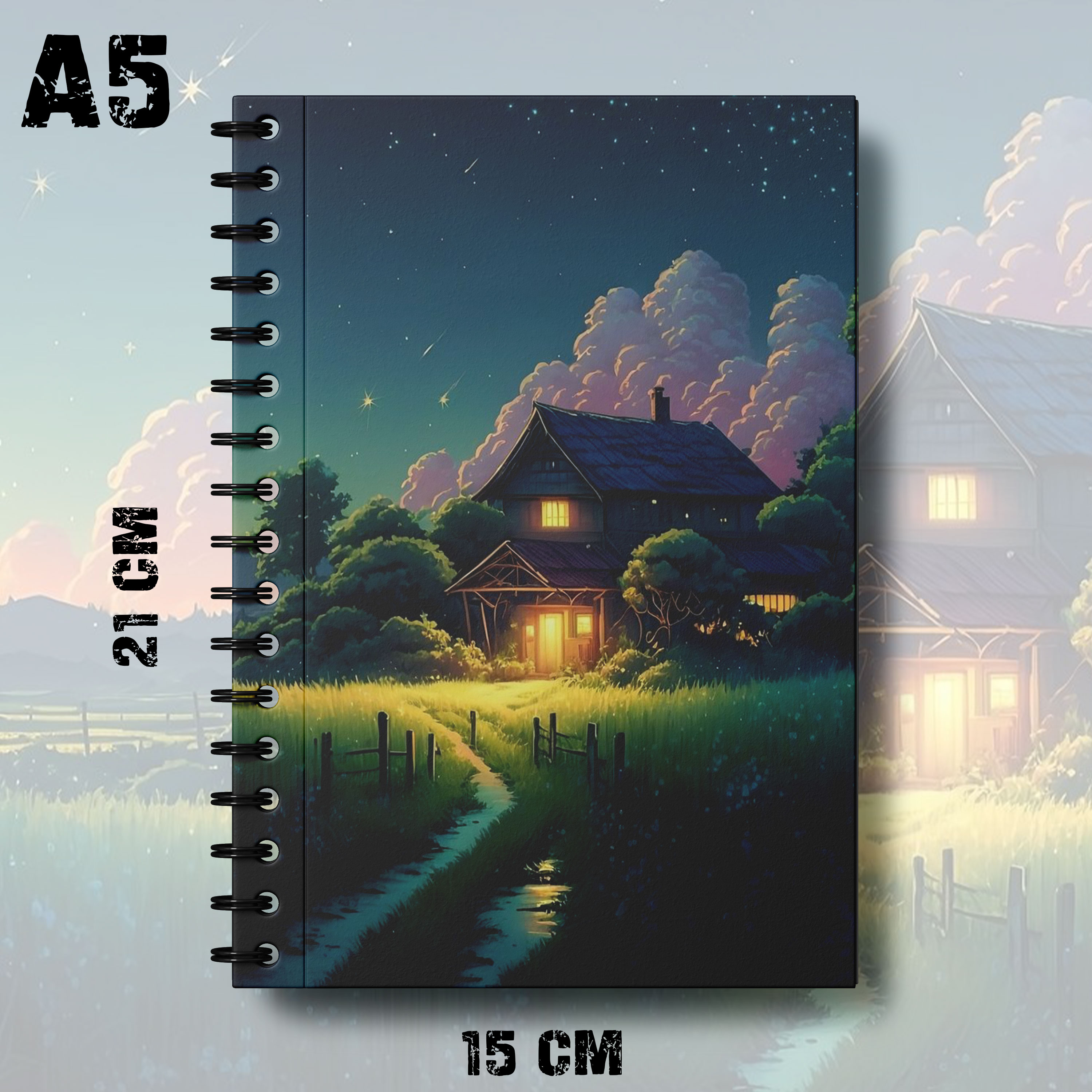 Notebook Natural Village Evening Animation Digital Writing Pad K56 K60 ...