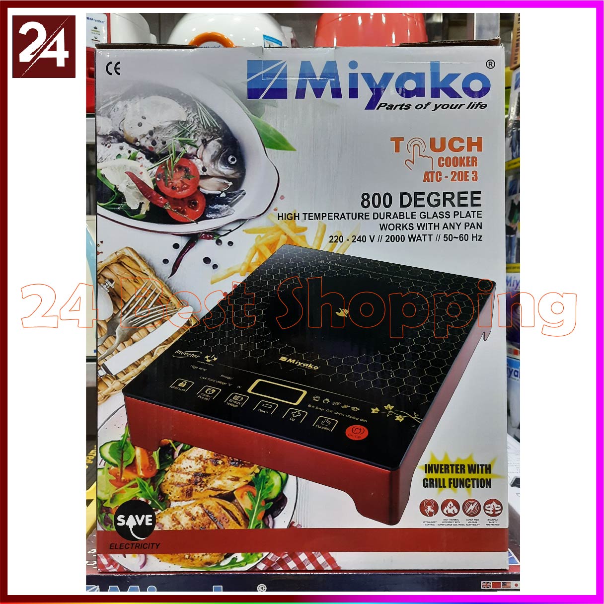 Miyako Infrared [INVERTER] cooker | 2000 Watt | Black | ATC-20E3 Energy ...