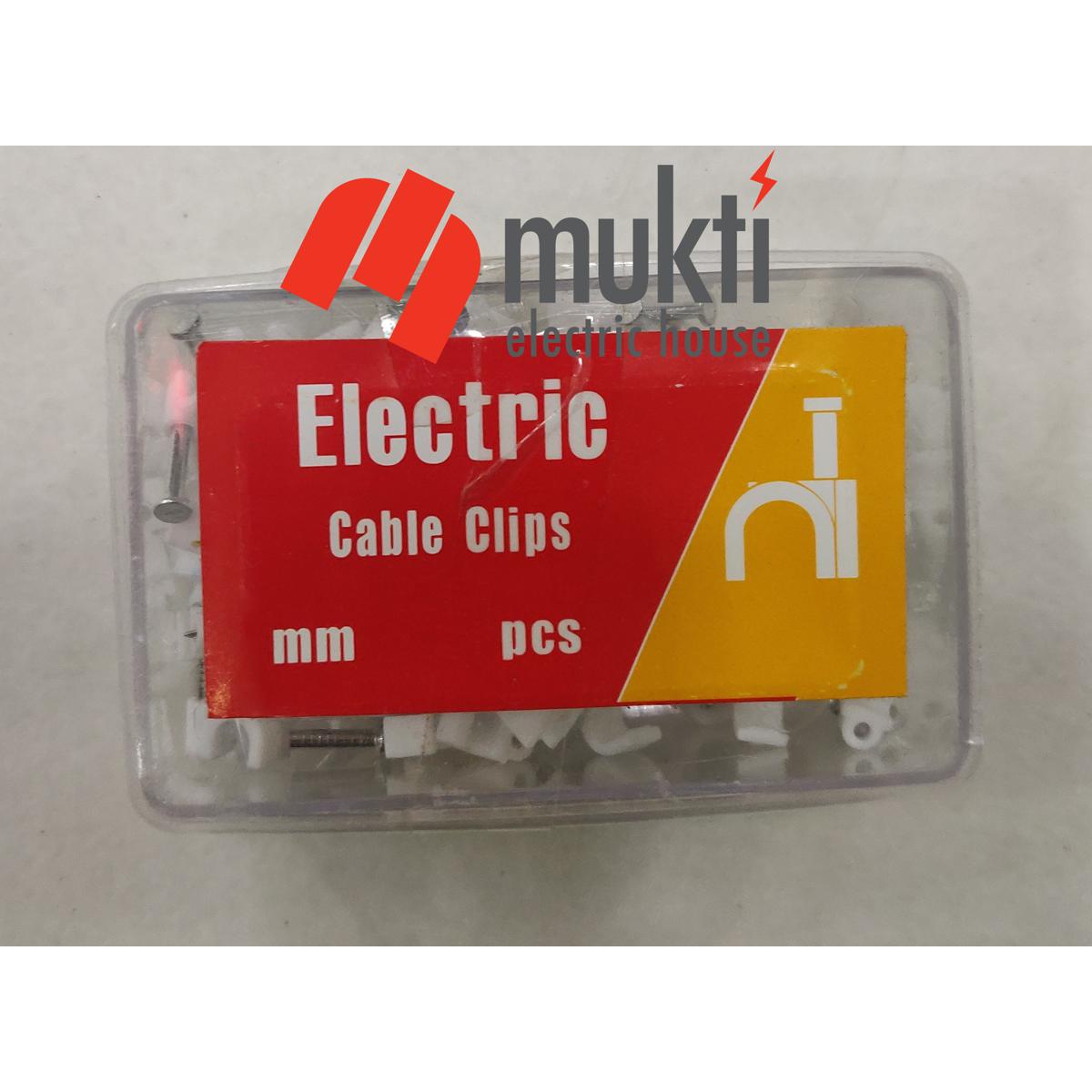 5 mm Electric Cable Clips 100 Pcs Pack White Heavy Duty Premium Caliber ...