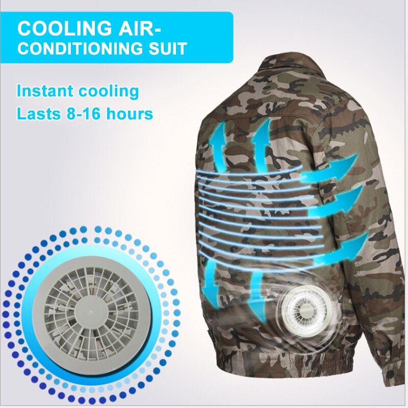 Summer Outdoor Cooling Fan Jacket Men Air Conditioning Clothing Sun ...