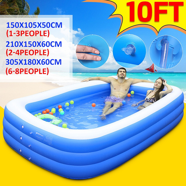 UP to 10ft Family Pool Portable Inflatable Swimming Pool Kids Children ...