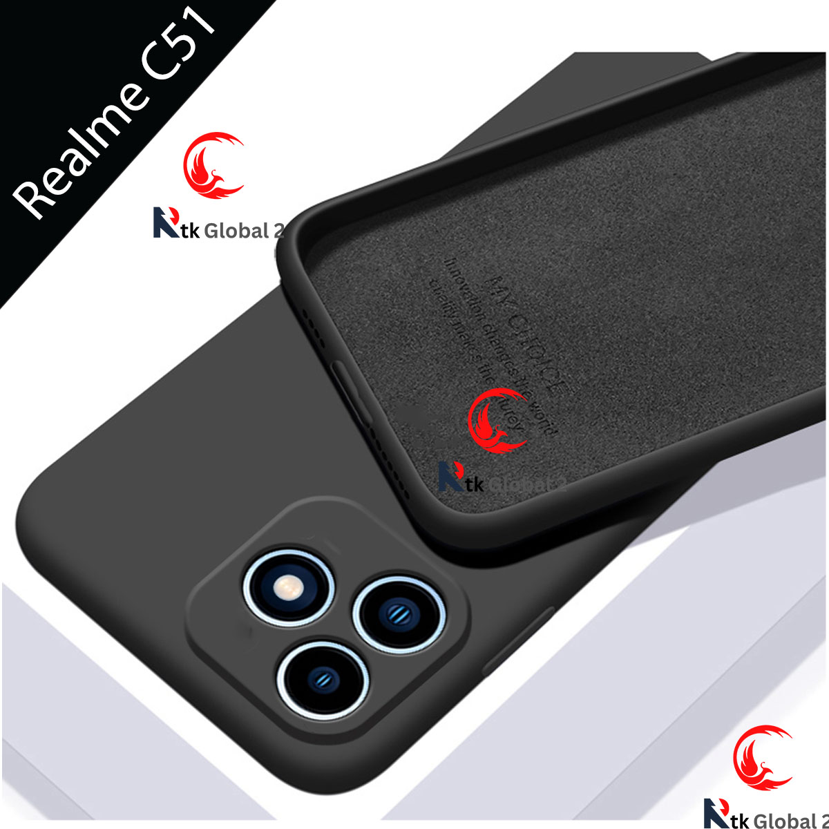 For Realme C51 Heavy Strong Liquid Silicone Soft Gel Rubber Shockproof ...