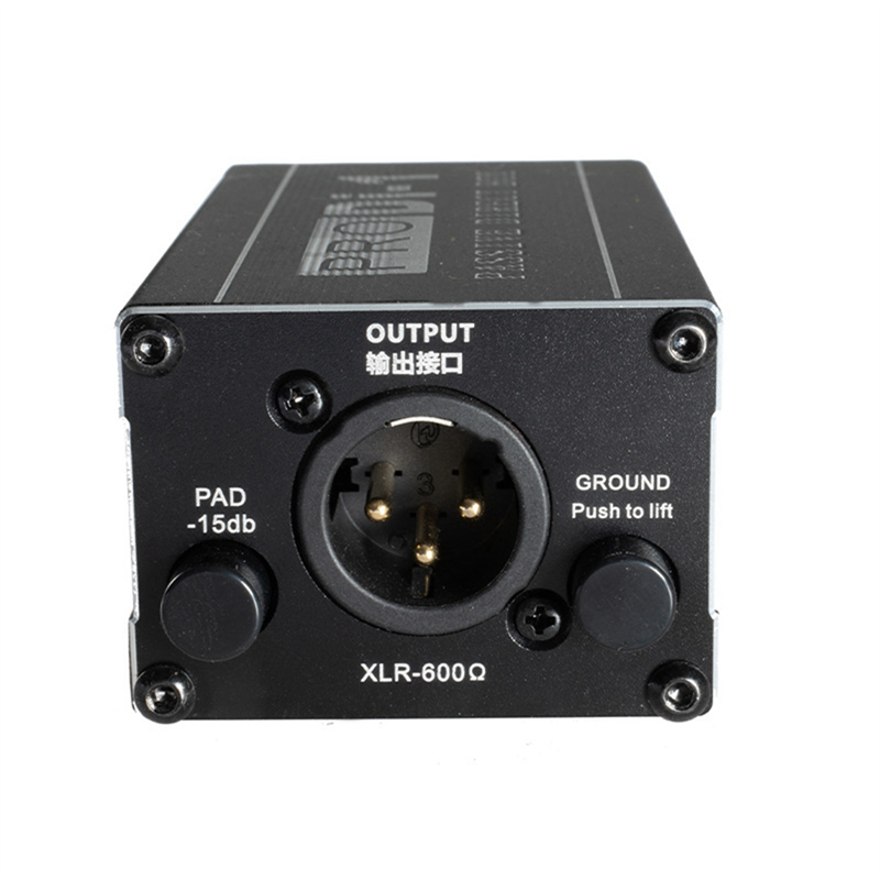 Single Channel Passive DI-Box with XLR TRS Interfaces Direct Injection Audio Box Balanced ...