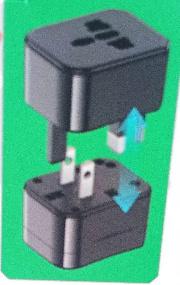 Universal Travel Socket Adapter, 10A, 2500W, 3-in-1, Multiple Country ...