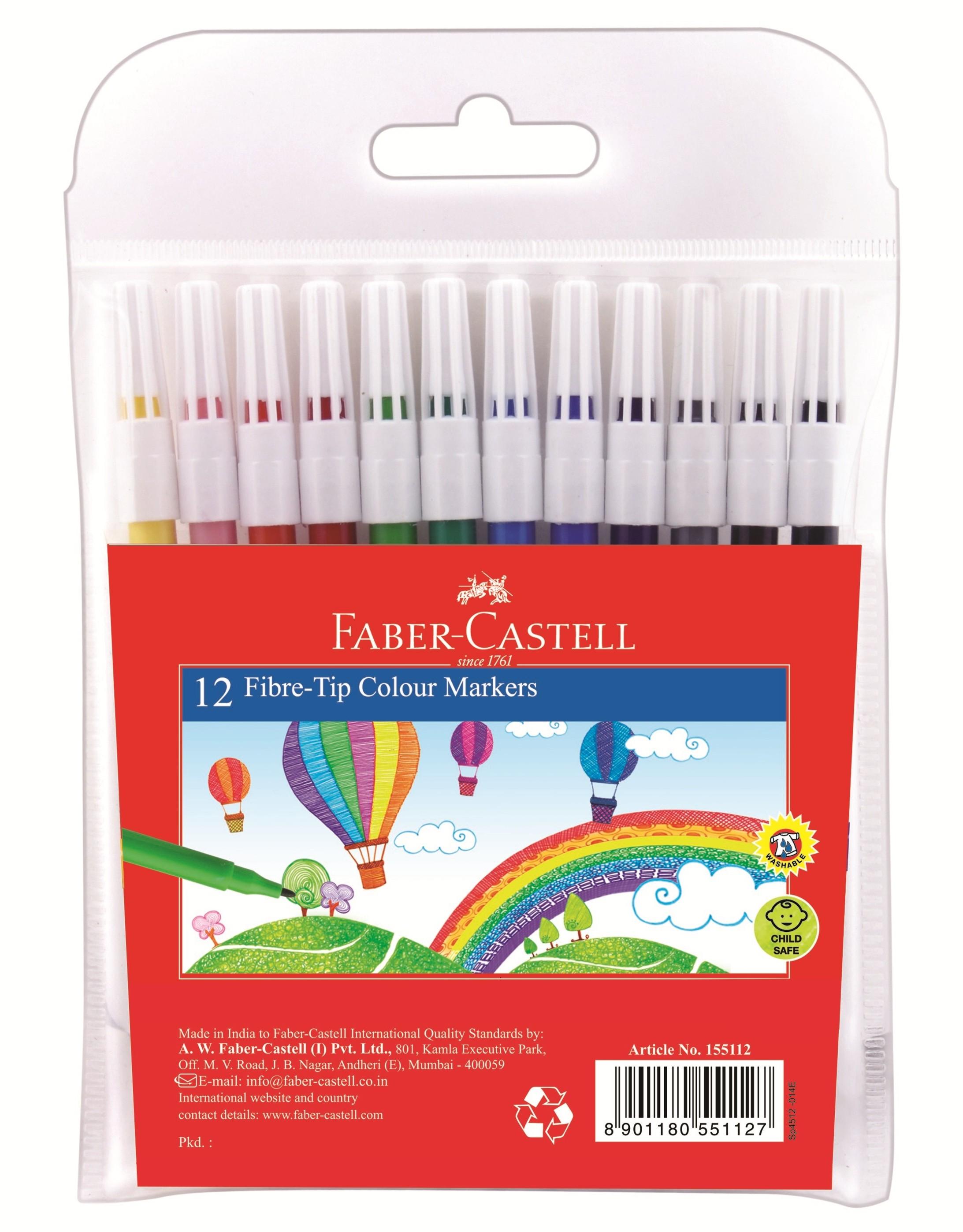 Faber-Castell Fibre Tip Colouring Sketch Pens - 12 color | Daraz.com.bd