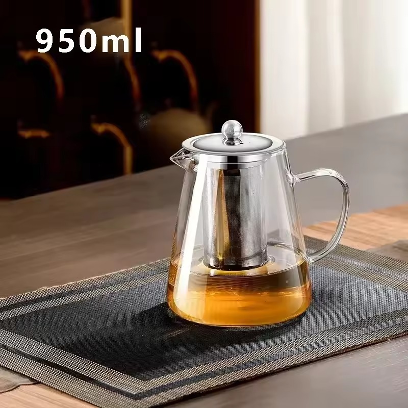 550 to 1350 ml Big Size Heat resistant Glass Teapot with Tea Strainer ...