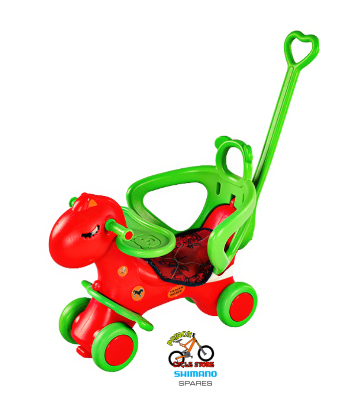 RFL Jim & Jolly Trojan Horse-2 in 1-Red & Green For Baby Kids Tricycle ...