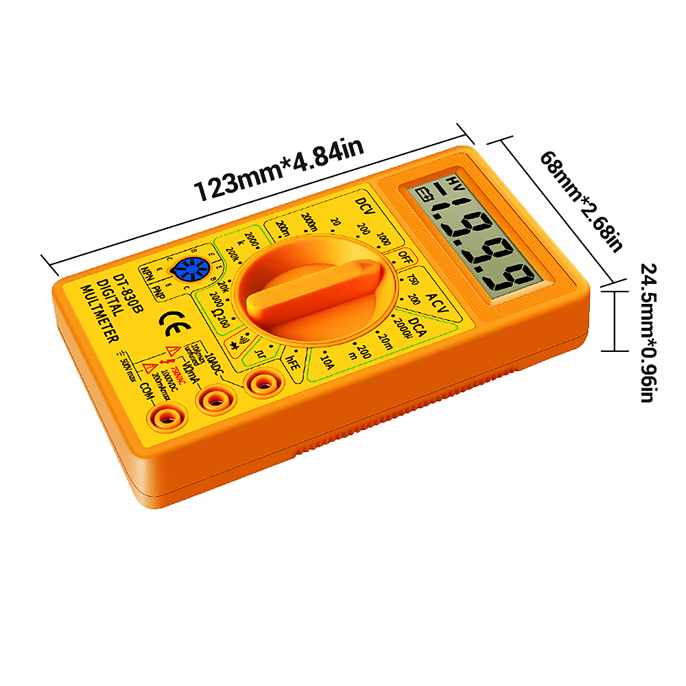 DT830B Digital Multimeter, Handheld Digital Multimeter LCD Backlight ...
