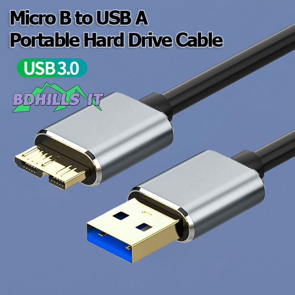 High Speed USB 3.0 Cable A to Micro B for Portable External Hard Drives ...