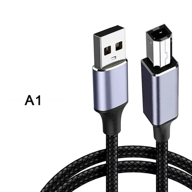 Nylon Braided USB A to USB B 2.0 Cable High Speed Printer Scanner Cord ...
