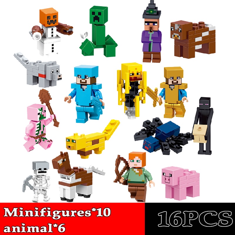 （New）Minecraft Lego Brick Village et Minifigure Diy Education Toy Gift ...