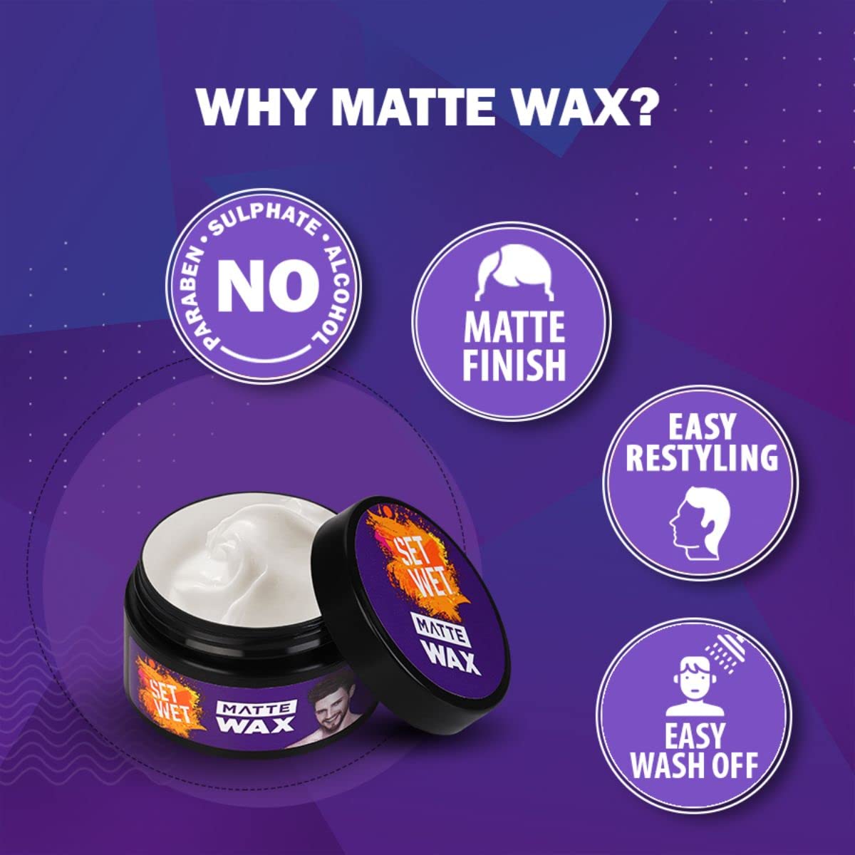 Set Wet Hair Wax For Men Matte Wax-60g | Daraz.com.bd