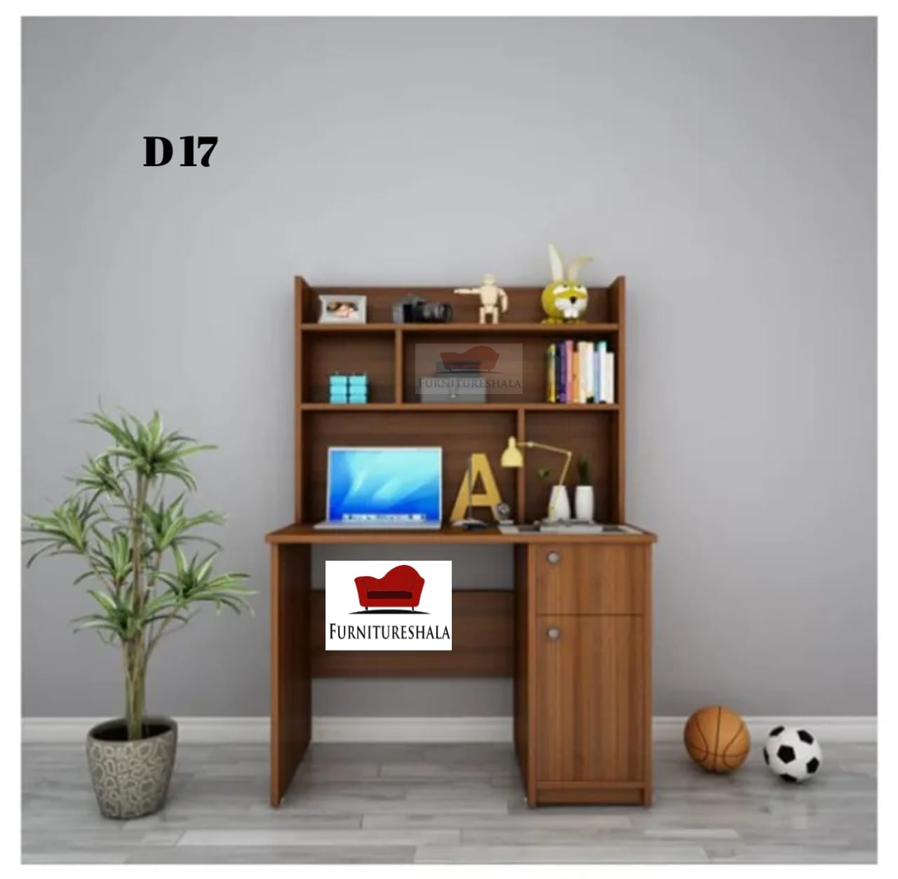 FurnitureShala Study Workstation with Open Bookshelf for Home Office ...