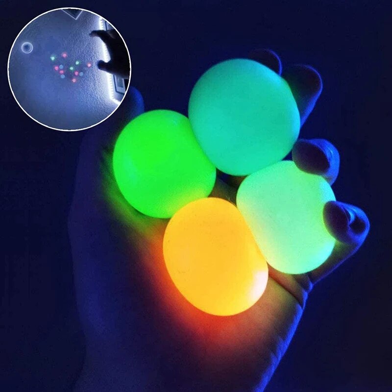 【Nice Day Toy Findings Store】Glow Fidget Toys Globbles Sticky Balls ...