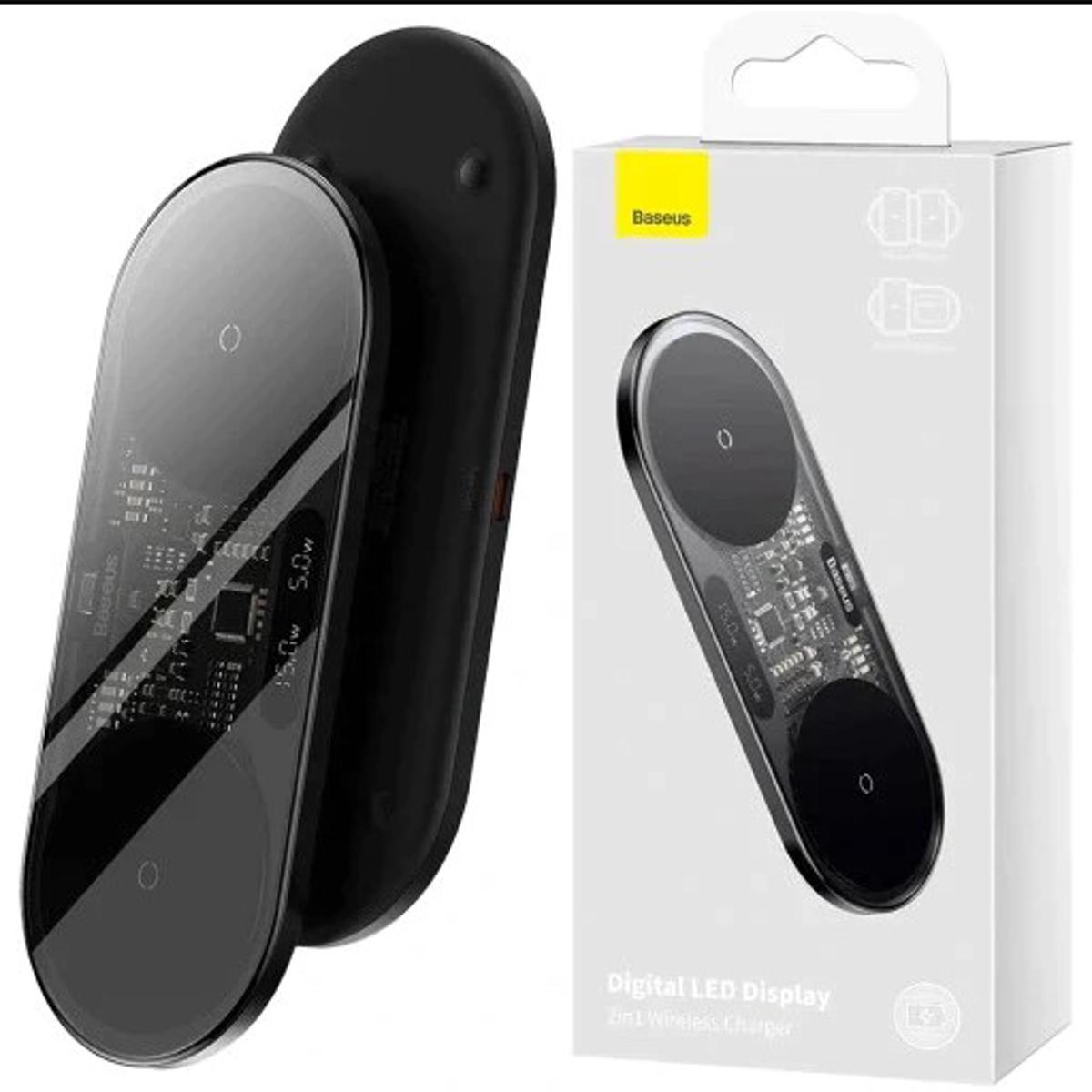 Baseus Digital LED Display 2 in 1 20W Wireless Charger | Daraz.com.bd