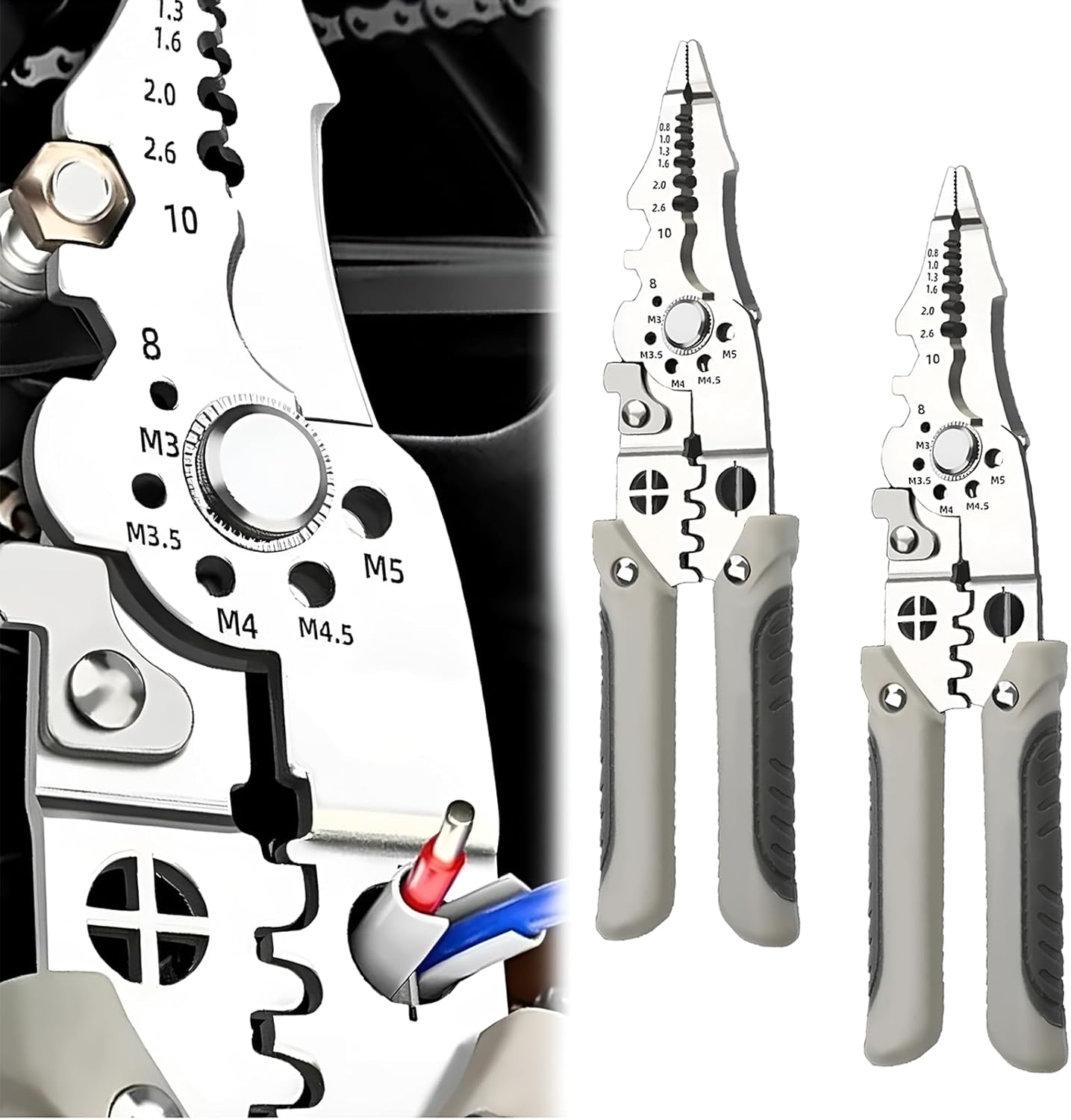 Multifunctional Wire Stripper Crimper Cable Cutter Pliers, Stainless ...