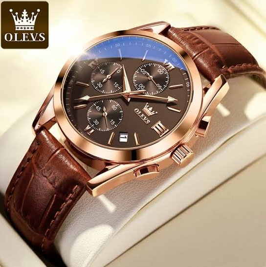 OLEV,S Leather Waterproof Quartz Fashion Watch for Men | Daraz.com.bd