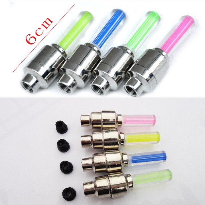 1 Pair Rainbow Tyre Valve Seal Cycling Light For Bicycle LED Tire Valve ...