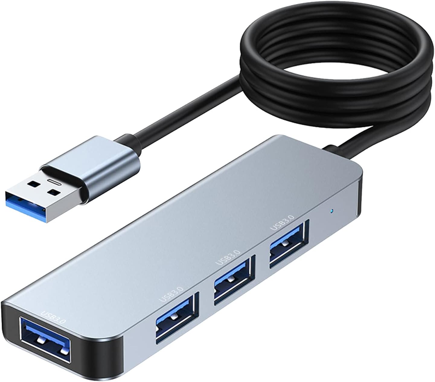 4-Port USB 3.0 Hub, Ultra Slim Portable Data USB Hub with 120 cm ...