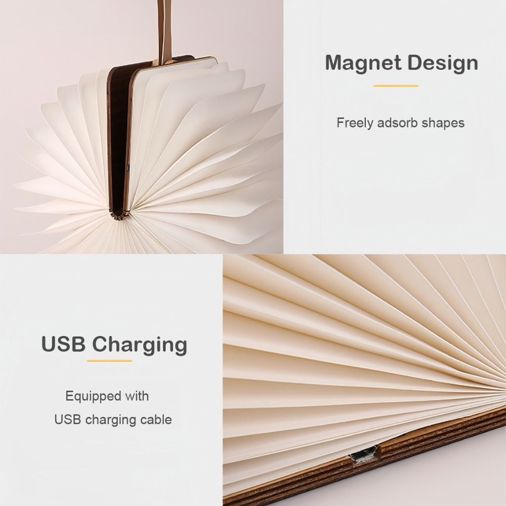 New Foldable LED Book Light 5 Colors Creative Book Lamp Rechargeable ...