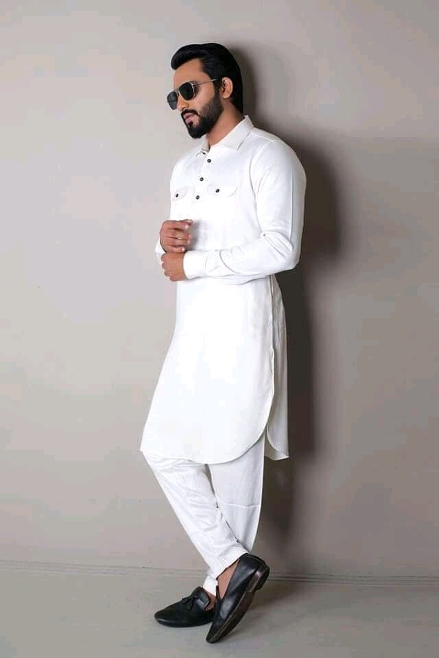 Classic White Lilen Kabli Set For Men - Panjabi - Panjabi For Men ...