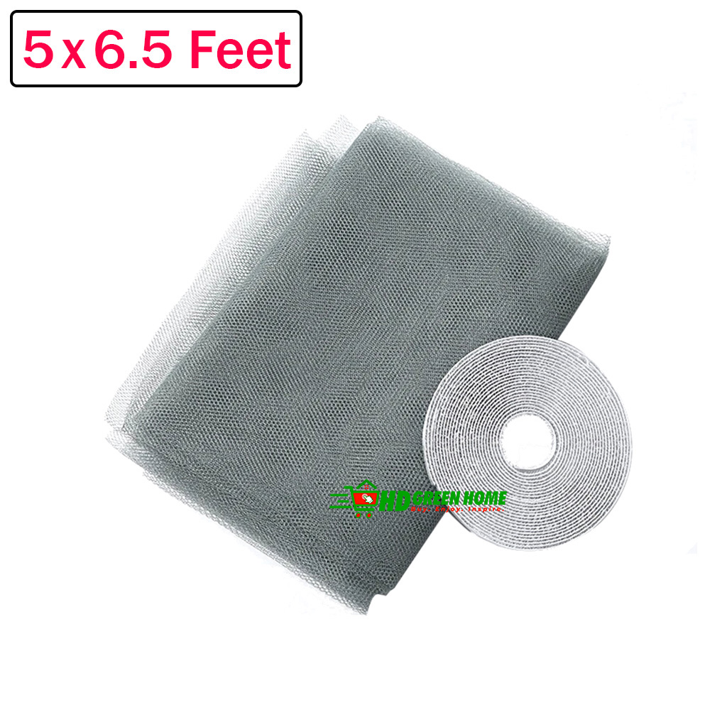 Window Mosquito Net with Self-Adhesive Velcro Tape Bug Fly Protector ...