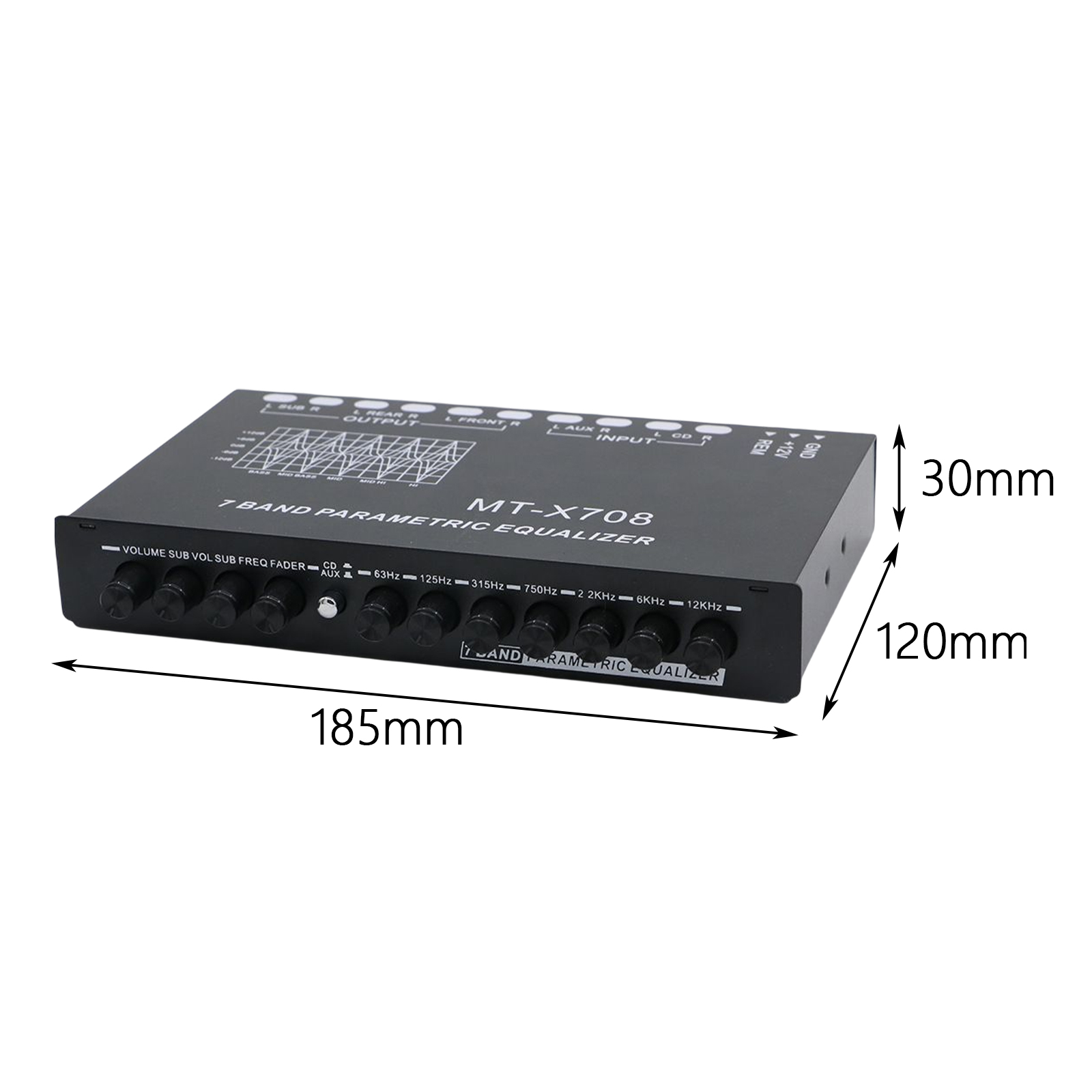 7 Band Parametric Car Audio Equalizer Adjustable 12V Parametric ...