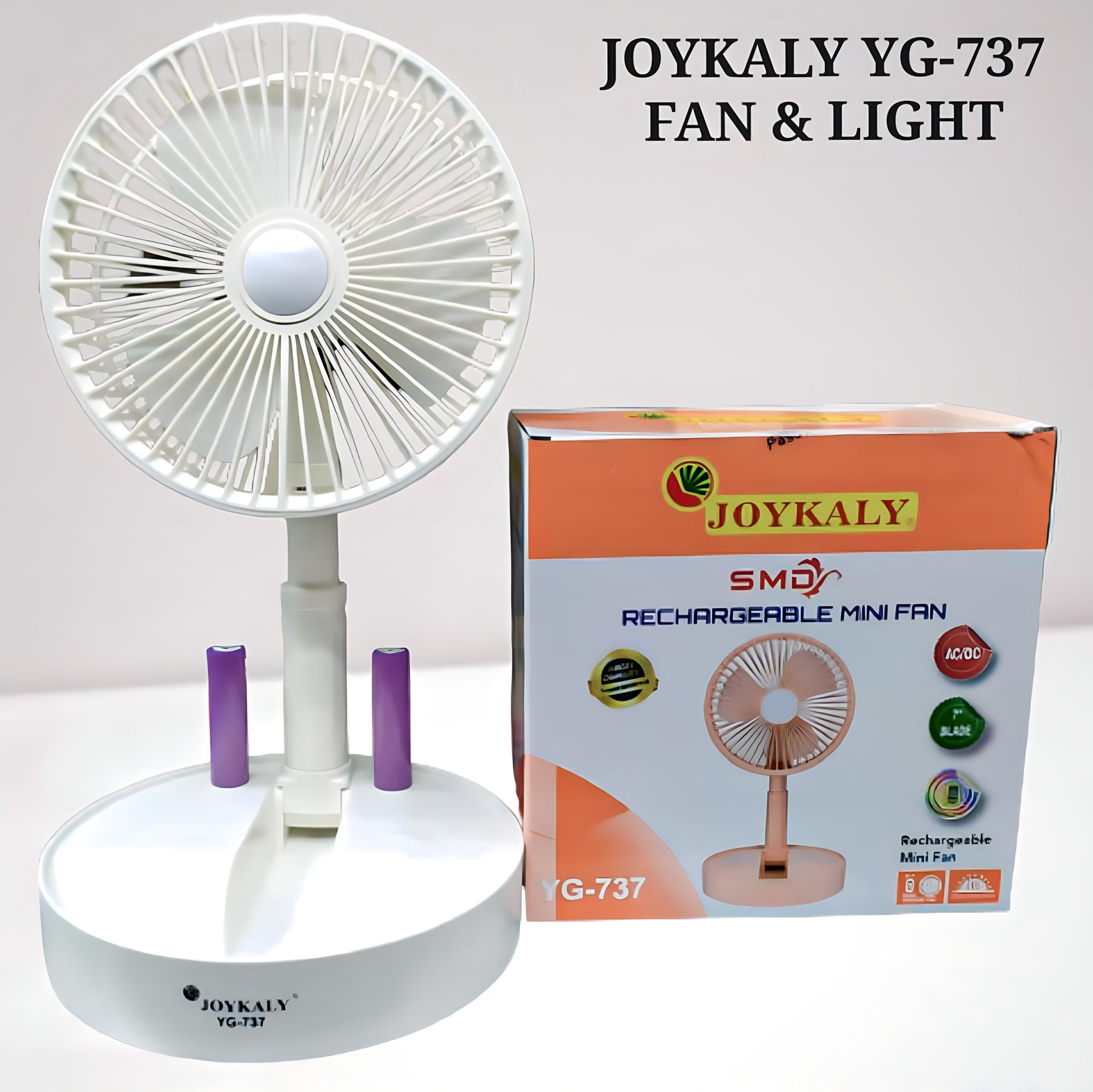 Rechargeable and Portable Mini Table Fan With LED Light Joykali - 737 ...