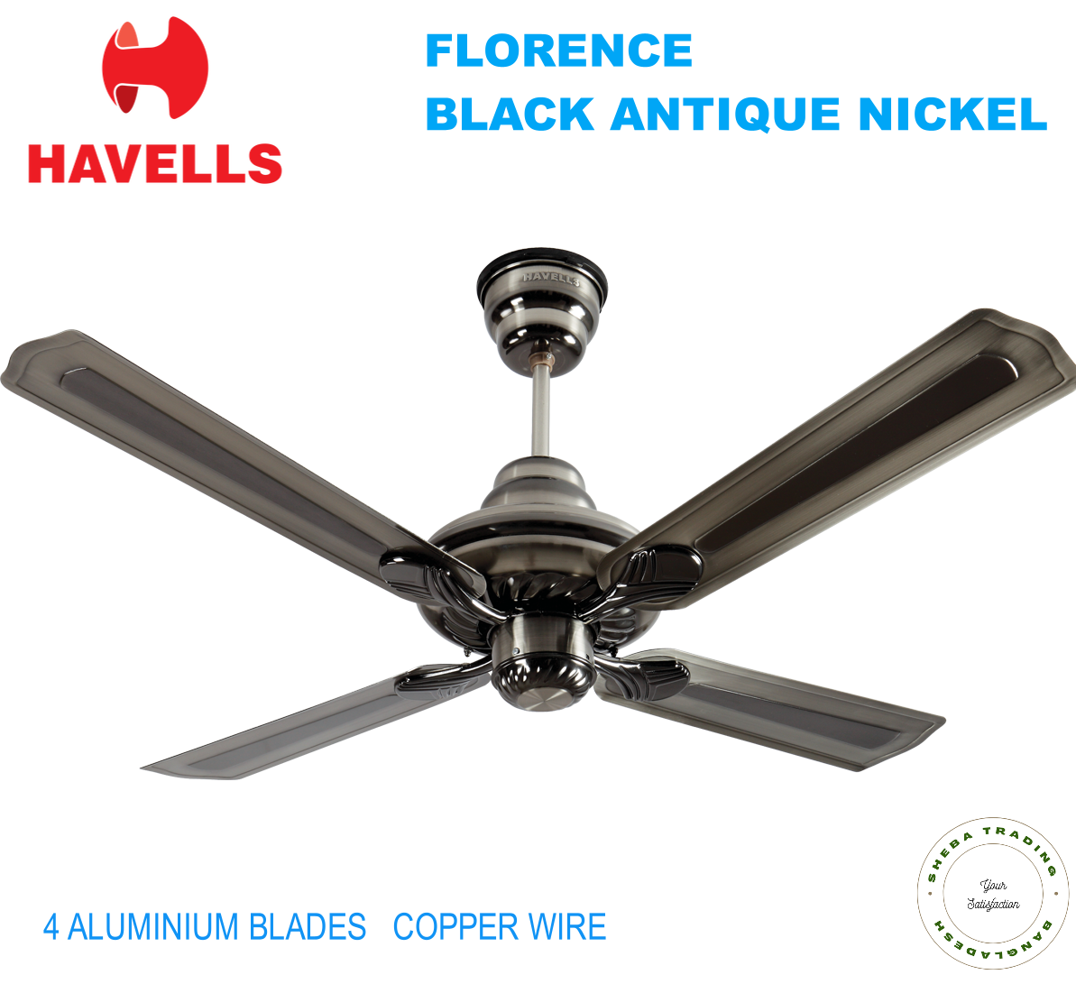 Havells Florence 1200MM / 48" 4 Blades Ceiling Fan | Daraz.com.bd