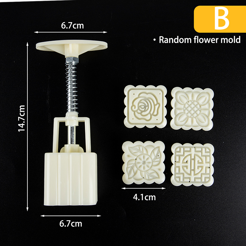 1 Set Flower Patterns Moon Cake Mould 3D DIY Mooncake Mold Baking Decor ...