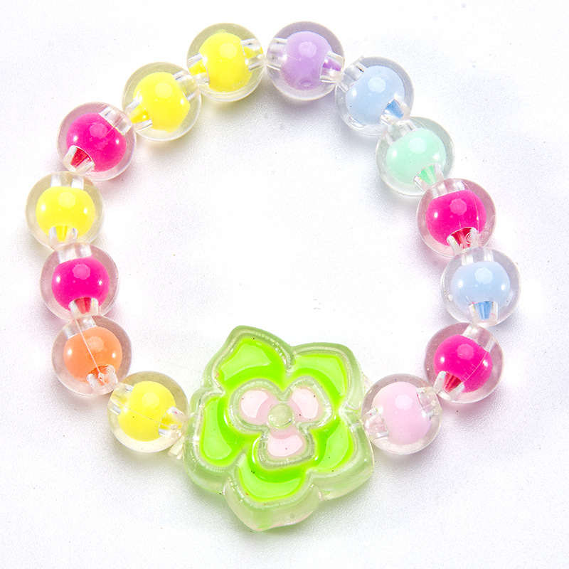 [ New ] Cartoon Children's Bracelet Princess Jelly Color Beaded Cute ...