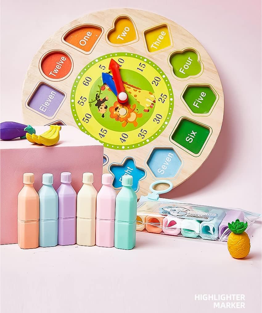 Mini bottle Shape Planet Colorful Highlighter Markers, 6pcs/set ...