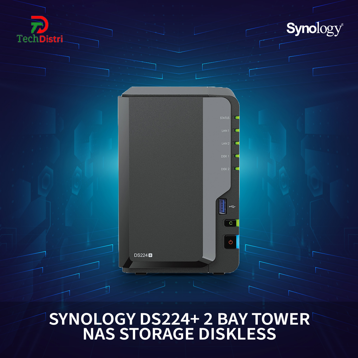 Synology DS224+ 2 Bay Tower NAS Storage_Diskless | Daraz.com.bd