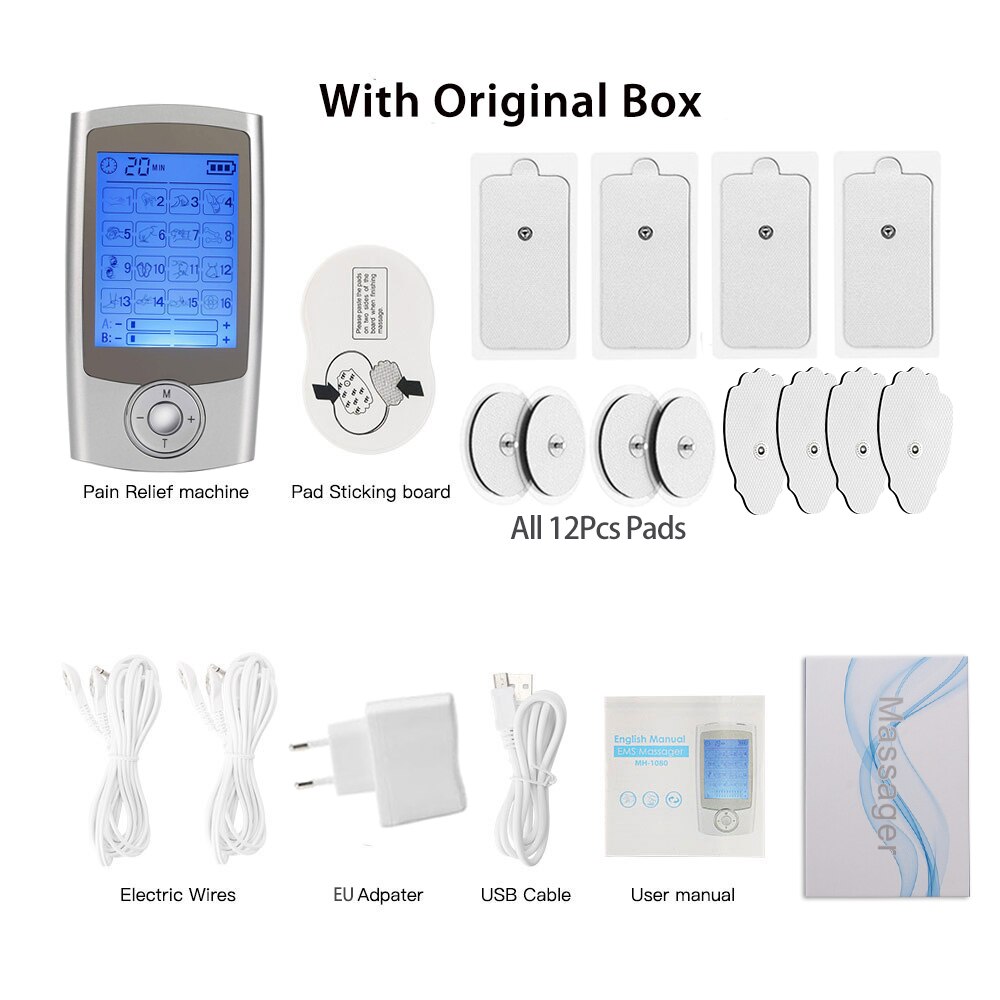 16 Modes Electric Compex Muscle Stimulator Double Channel Physiotherapy Therapy Body sage ...