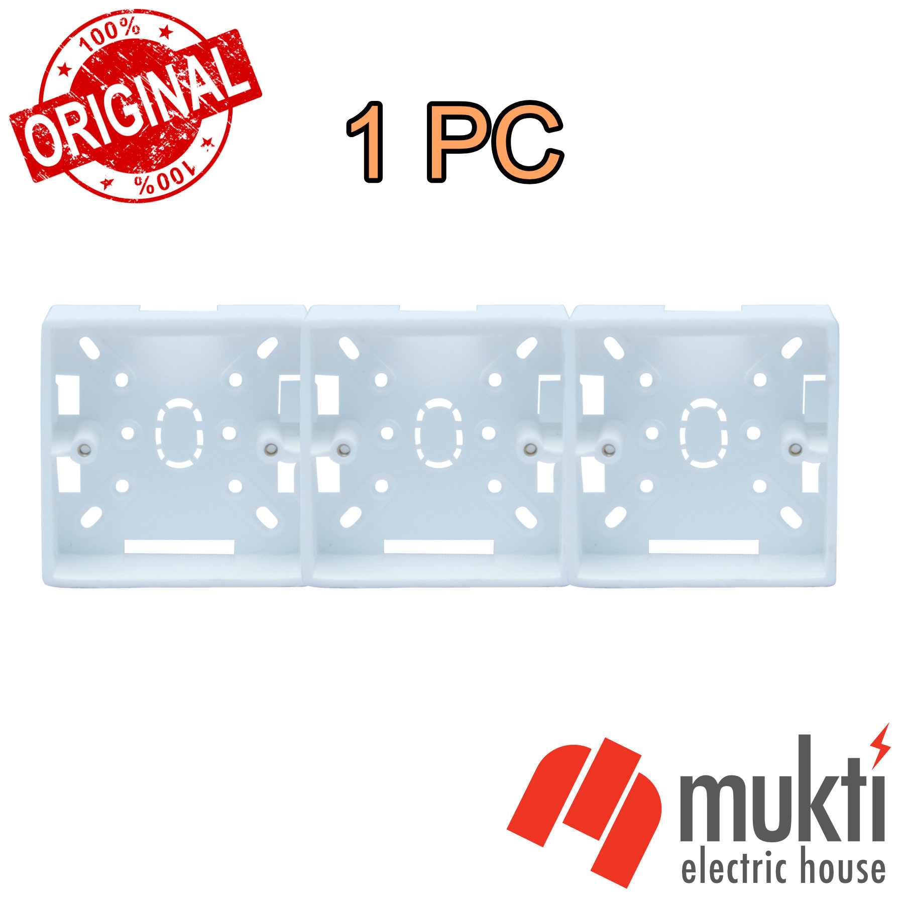 Click Three Gang MK White PVC Junction Box for Electrical Premium ...
