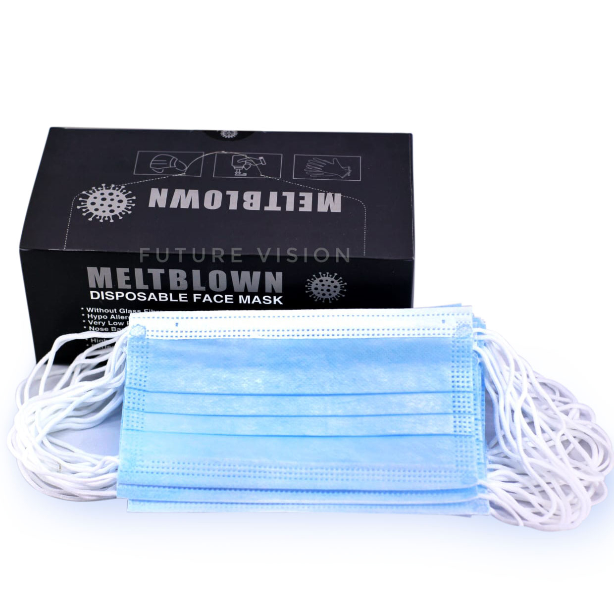 Surgical Mask Melt-blown layer Blue colour 50pcs box face mask | Daraz ...