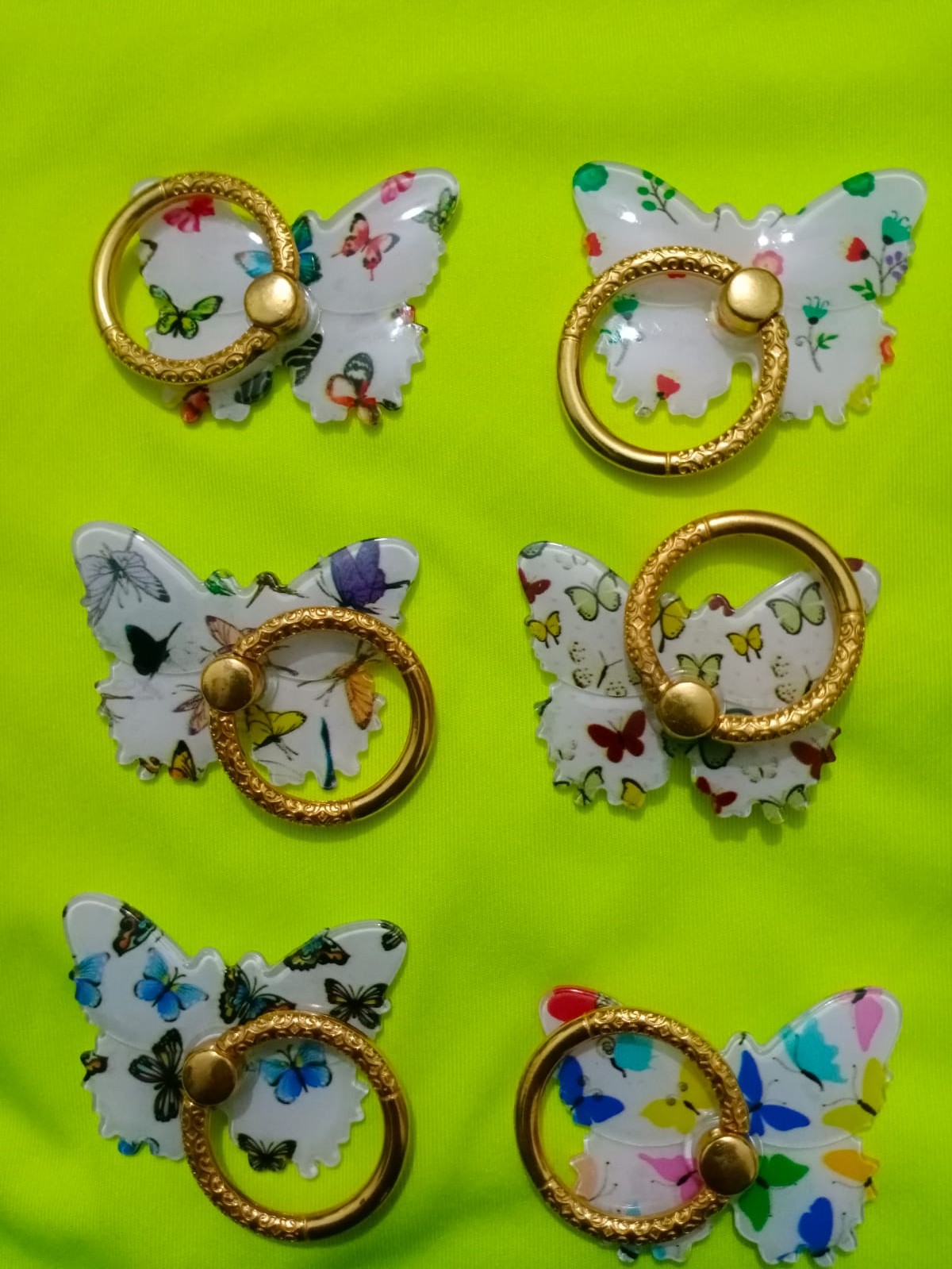 New Universal Beautiful Butterfly Mobile Phone Handle Holder Finger ...