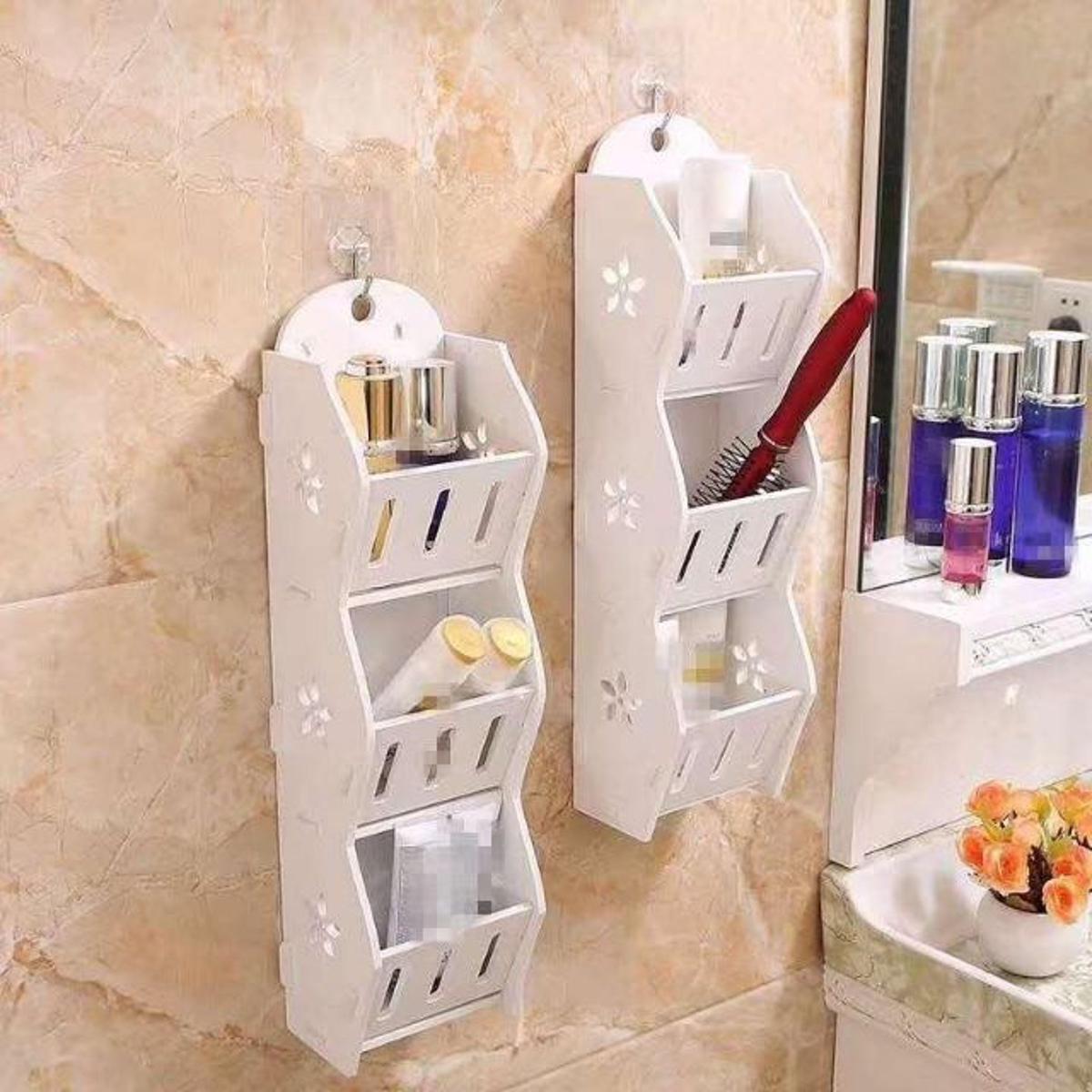 Makeup Storage Hanging Makeup Shelf New Layers Wood Storage Durable ...