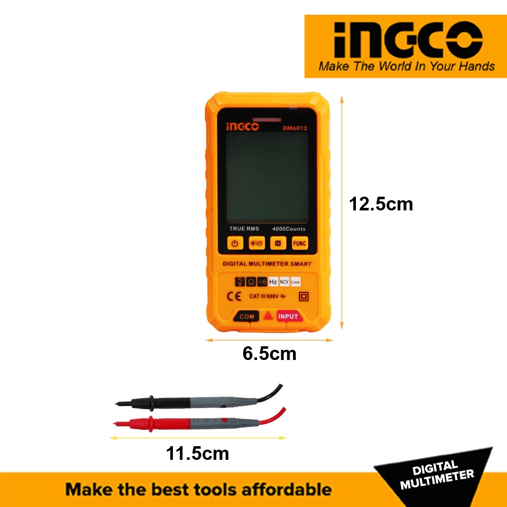 INGCO Digital multimeter With 2pcs R03 AAA batteries DM6012 | Daraz.com.bd