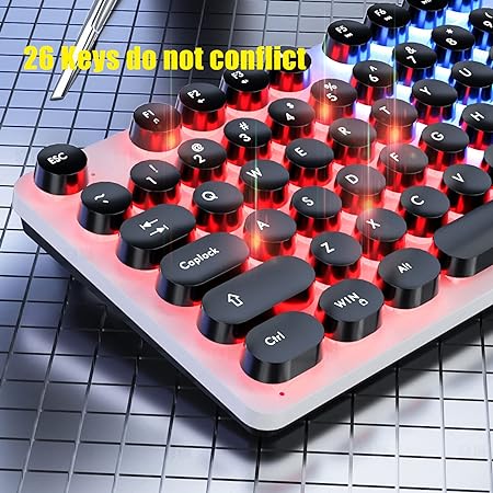 [GT] Mechanical Gaming Keyboard, 104 Keys USB Wired Computer Keyboard ...