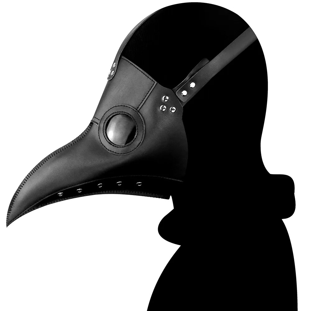 Man Halloween Plague Doctor Mask and Shawl Long Nose Beak Leather Masks ...