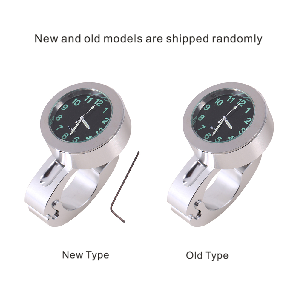 7/8" 1" Motorcycle Bike Waterproof Handlebar Mount Clock Glow Watch ...