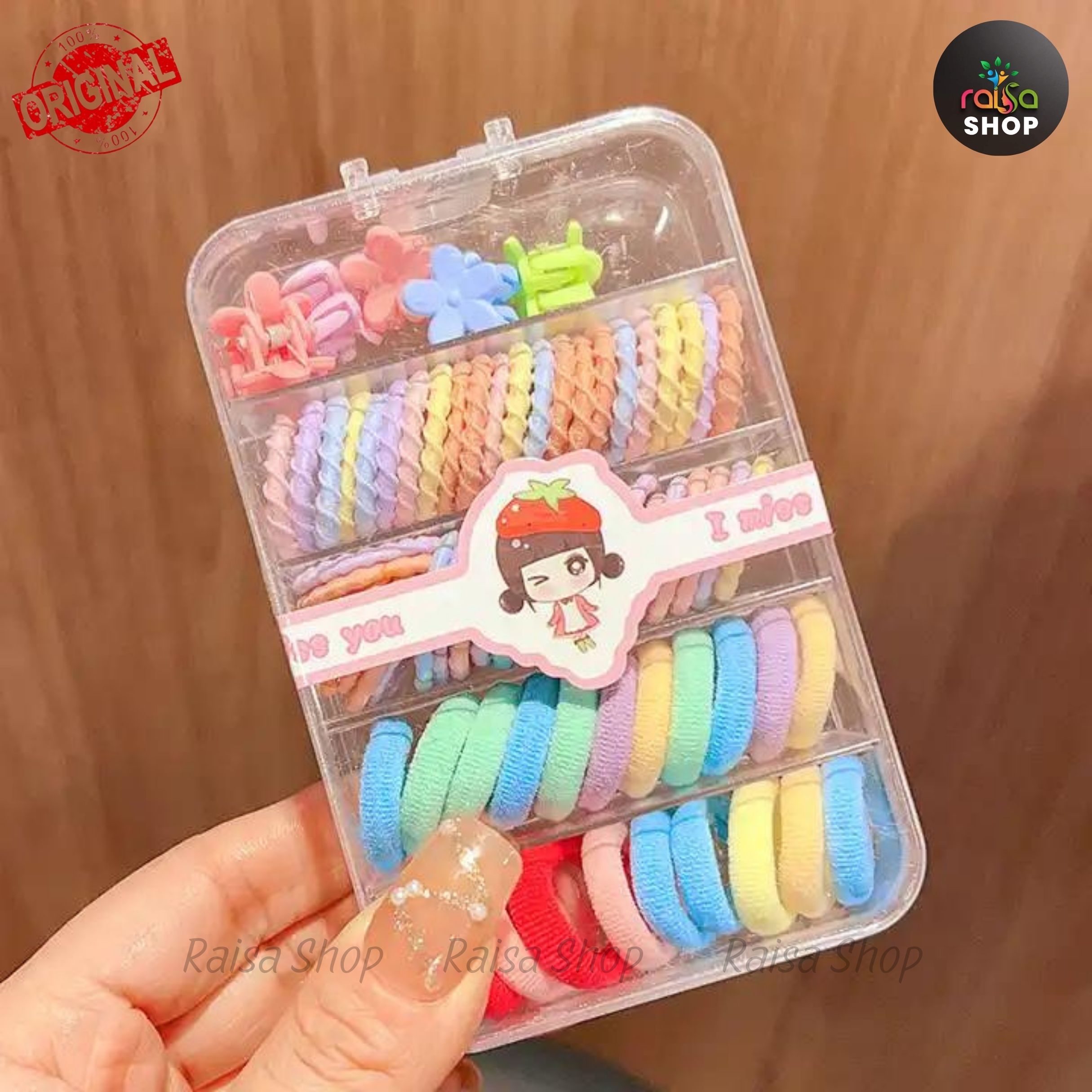 65 pcs Mini Colorful Kids Hair Accessory Set: Mini Scrunchies, Clips ...